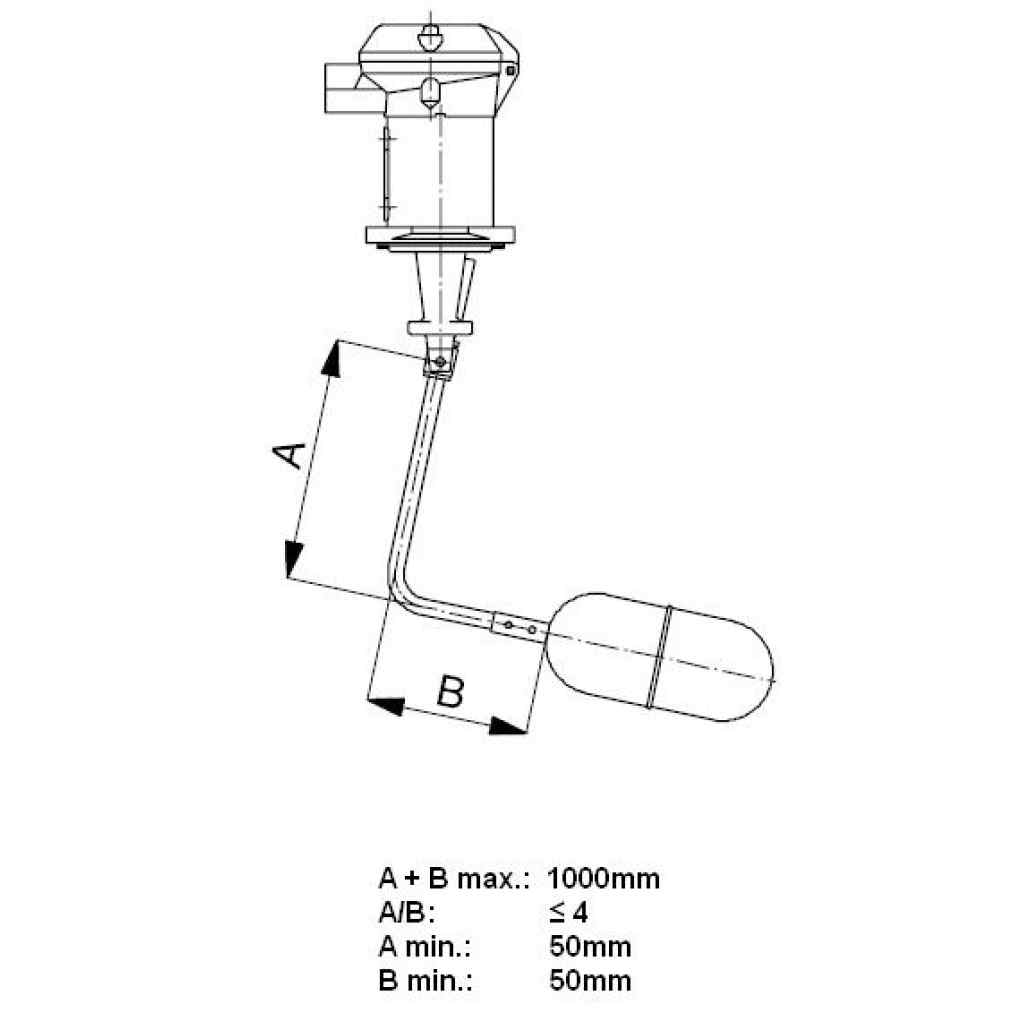 Float level switch flange mount TriMod BESTA | A01041 - Sensors.nl