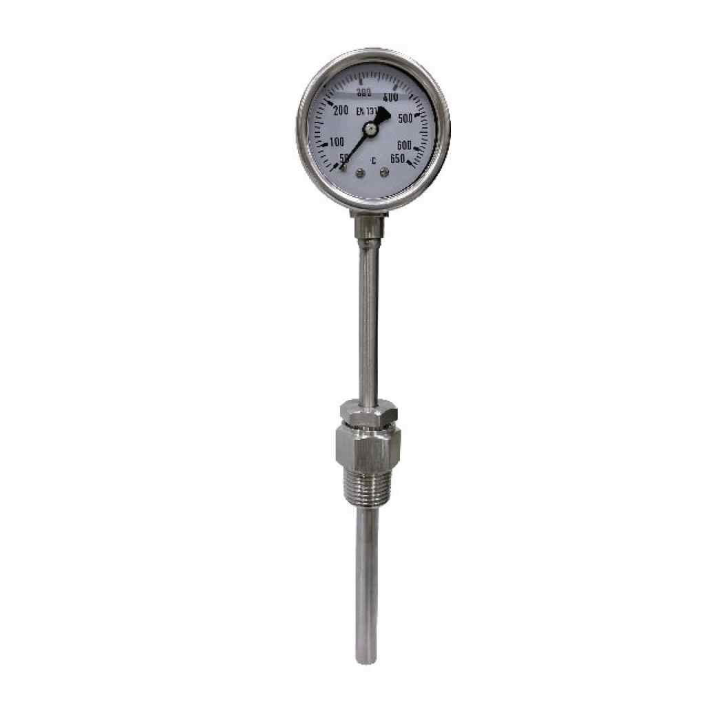 Rod thermometer angled, aluminum housing with stainless steel immersion ...