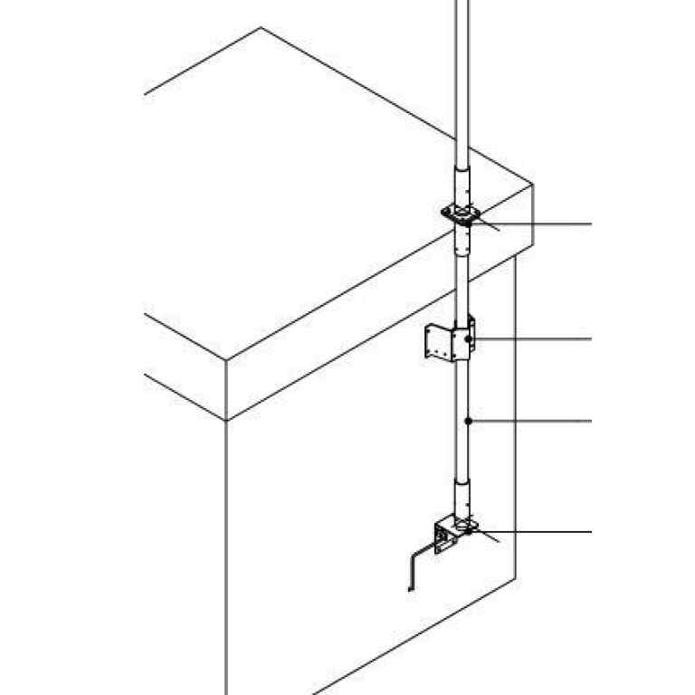 Standard aluminum mast 4.5 meters, type B for weather stations - Sensors.nl