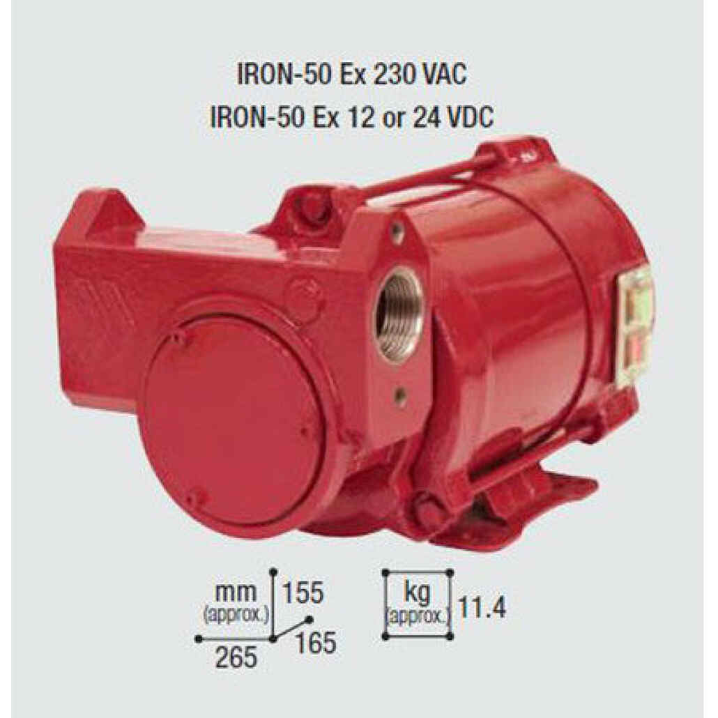 IRON PUMP SELF SUCTION SELF PRIMING -50 Ex 230V AC, 12V & 24V DC models ...